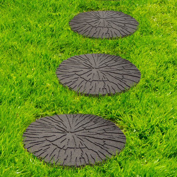 Multy Home Garden Central 18" x 18" Cracked Log Round Stepping Stones in Brown, 4-pack & Reviews ...